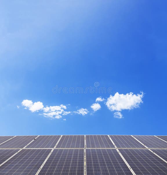 Solar panel with blue sky stock photo. Image of environment - 314193252