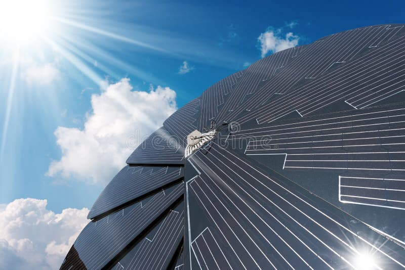 Solar Panel - Blue Sky Clouds Sun Rays Stock Image - Image of shaped ...