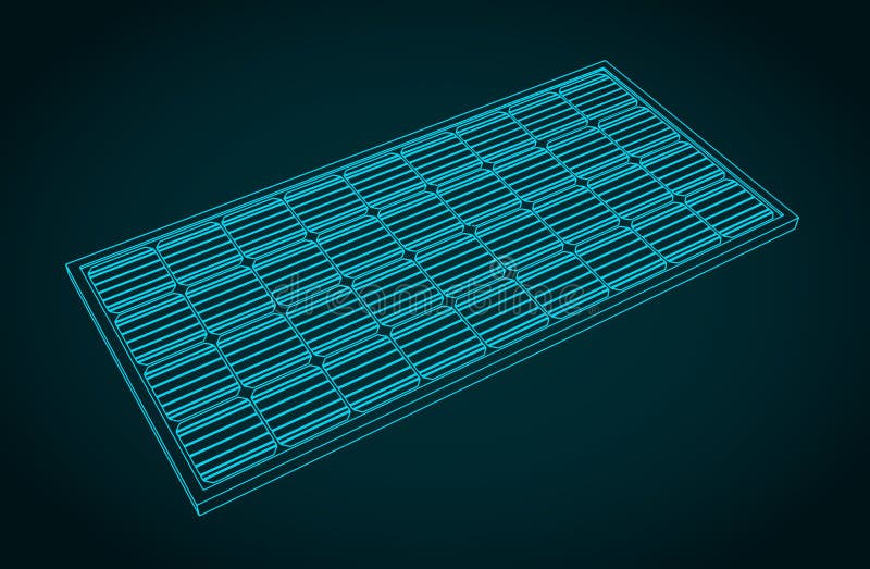 Solar panel blueprint stock vector. Illustration of solar - 338034748