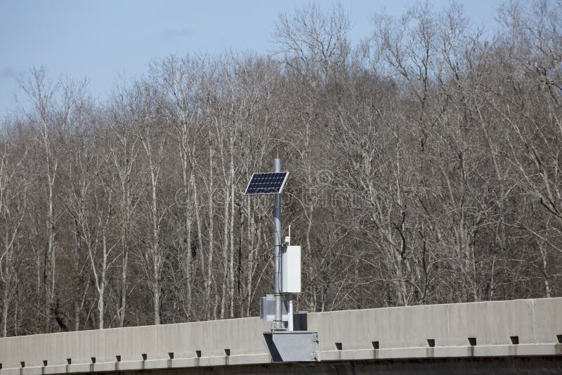 Solar Panel on Bridge stock image. Image of efficiency - 207889149