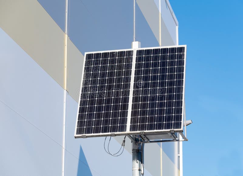 Solar Panel on the Building Walls Background Stock Image - Image of ...