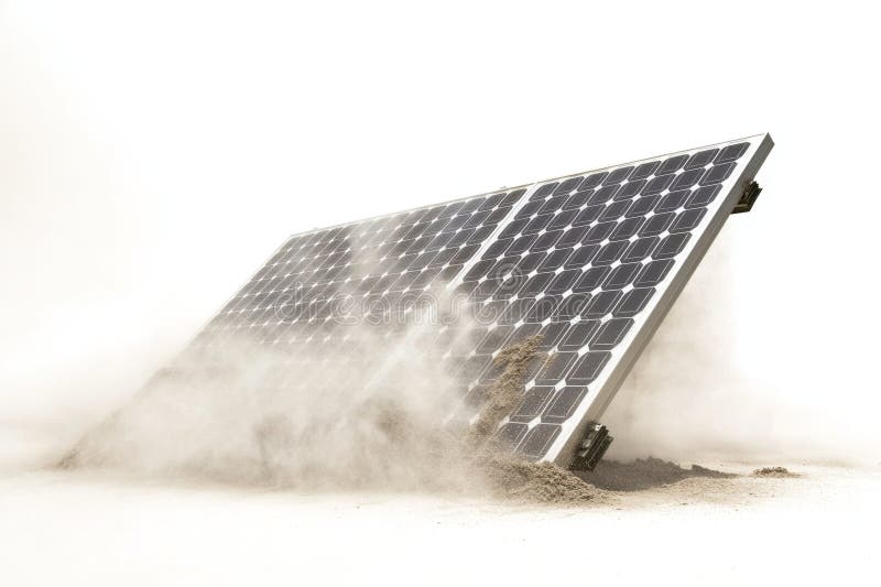 Solar Panel Buried in Dust and Sand Creating an Arid Desert Scene Stock ...