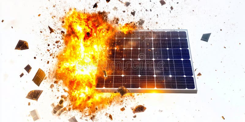 A Solar Panel Bursting into Flames Depicts the Power of Energy. this ...