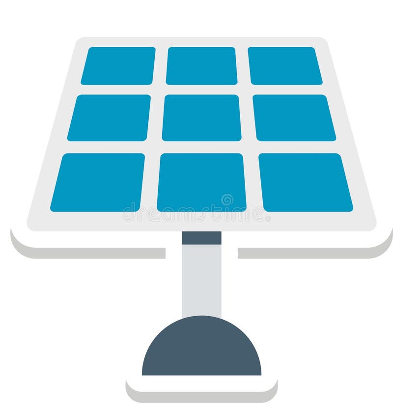 Solar Panel, Solar Cell Color Isolated Vector Icon Editable Stock ...