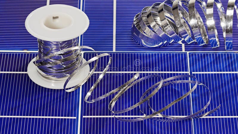 Solar Panel Cell Elements and Wires Stock Photo - Image of electronic ...