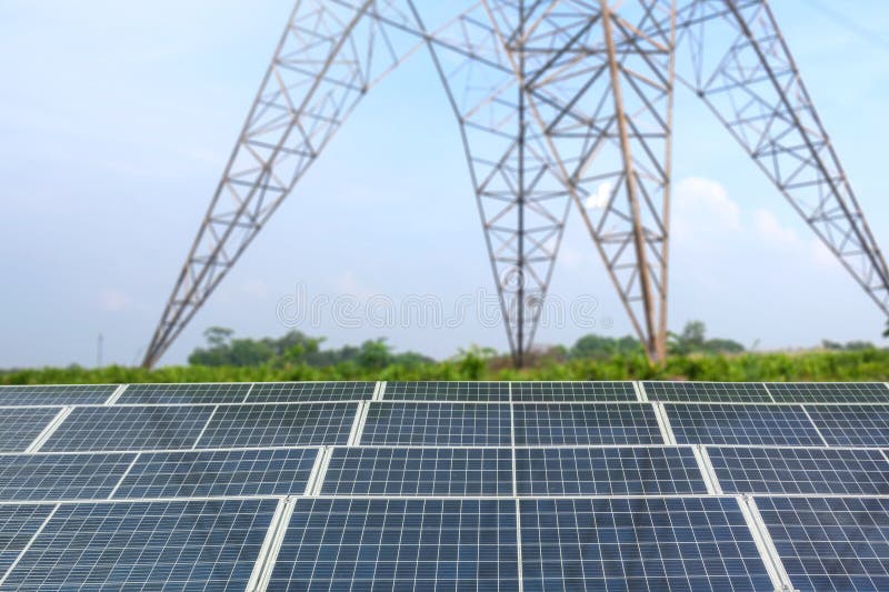 A Solar Panel or Solar Cell with High Voltage Electric Transmission is ...