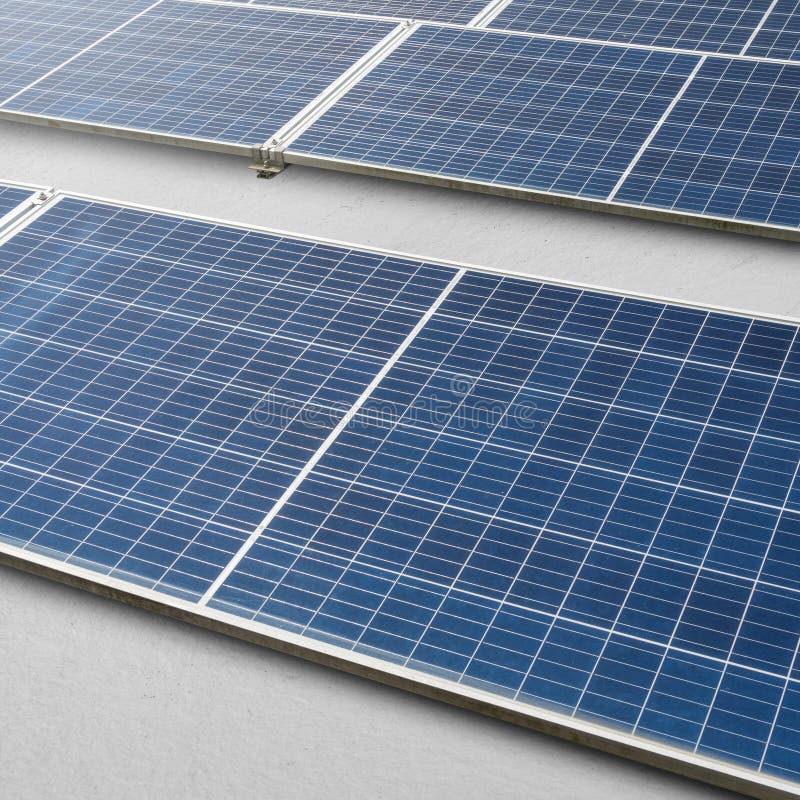 A Solar Panel or Solar Cell is Shown in a Close Up. the Panel is Blue ...