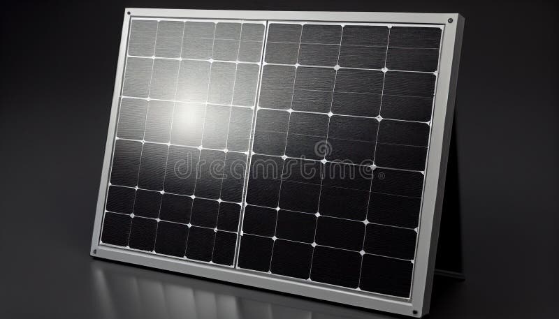 Solar Panel or Solar Cells, Isolated on Dark Background Stock ...