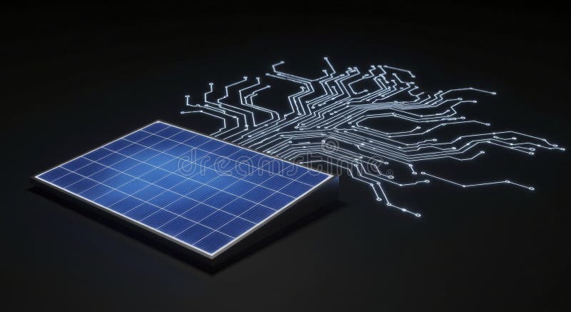 Solar Panel with Circuit Board for Renewable Energy Concept Stock ...