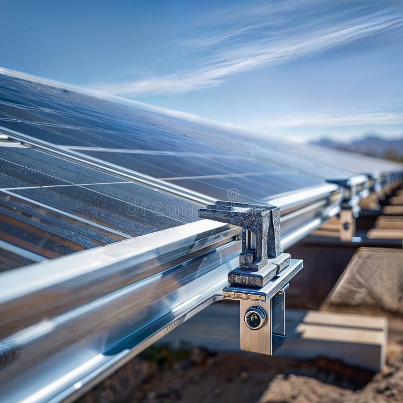 Solar Panel Clamp Close-Up, Generative Ai Stock Illustration ...