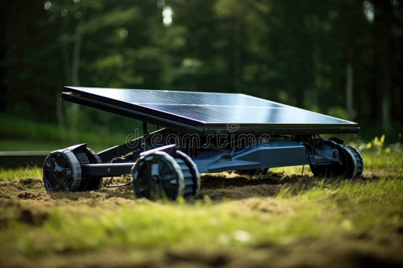 Solar Panel Cleaning Robot in Action Stock Illustration - Illustration ...