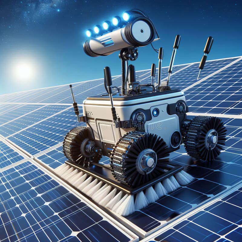 70 141. Solar Panel Cleaning Robot - a Robot Designed for Cleai Stock ...