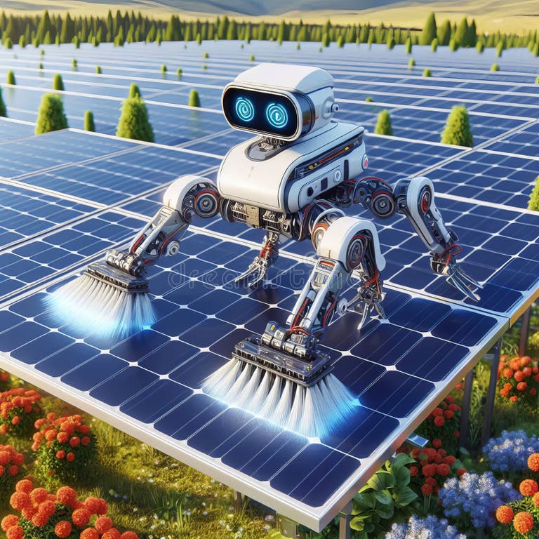 78 141. Solar Panel Cleaning Robot - a Robot Designed for Cleai Stock ...