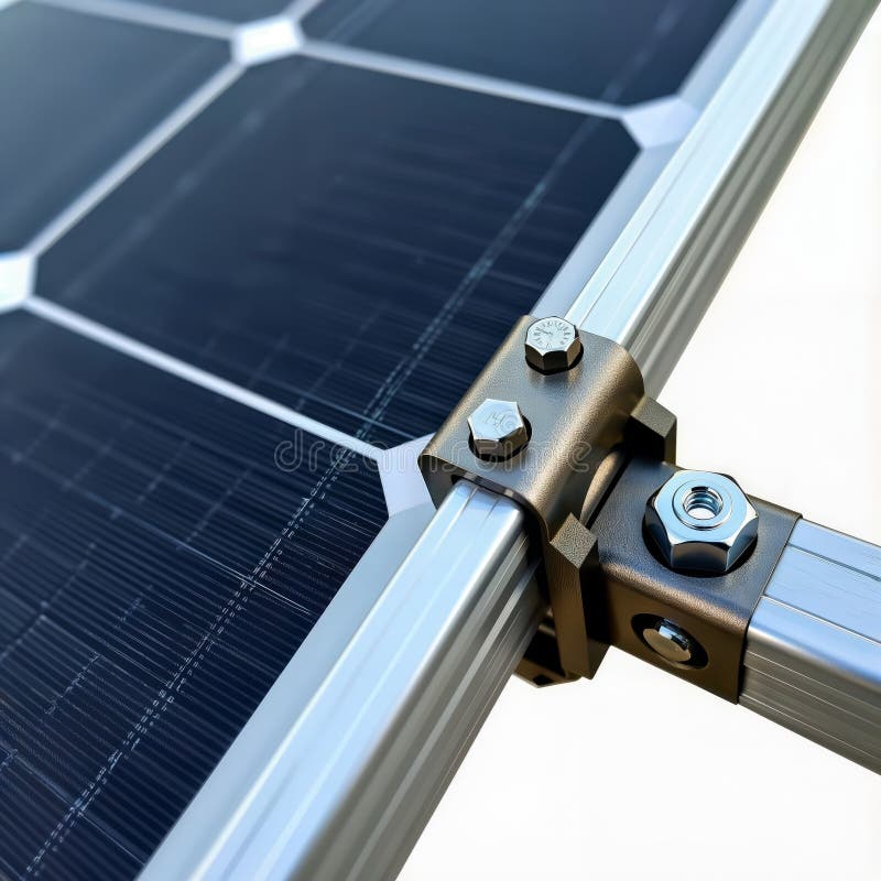 Detailed View of Solar Panel Mounting Mechanism, Generative Ai Stock ...
