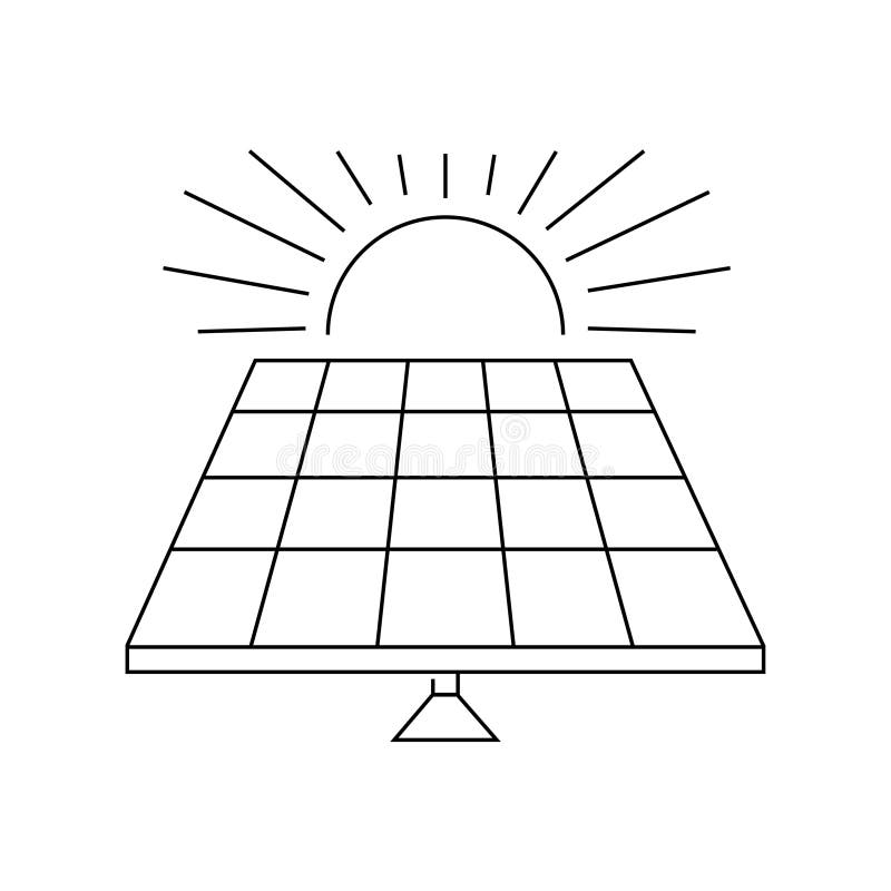 Solar Panel Color Line Icon. Renewable Energy Sources Stock Vector ...