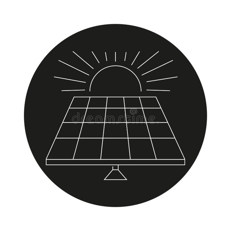 Solar Panel Color Line Icon. Renewable Energy Sources Stock ...