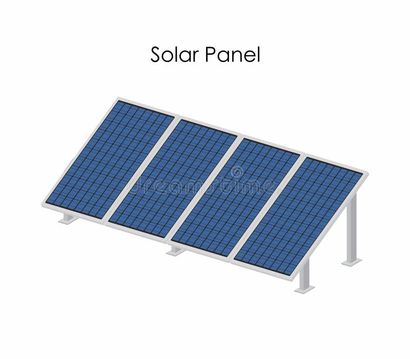 Solar Panel Colored with Structure Stock Vector - Illustration of metal ...
