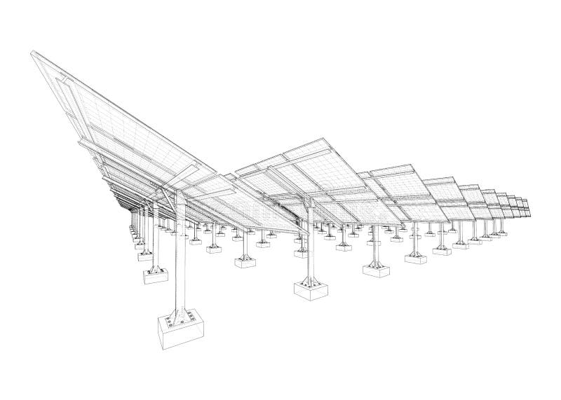 Solar Panel Concept. Vector Stock Vector - Illustration of draw ...
