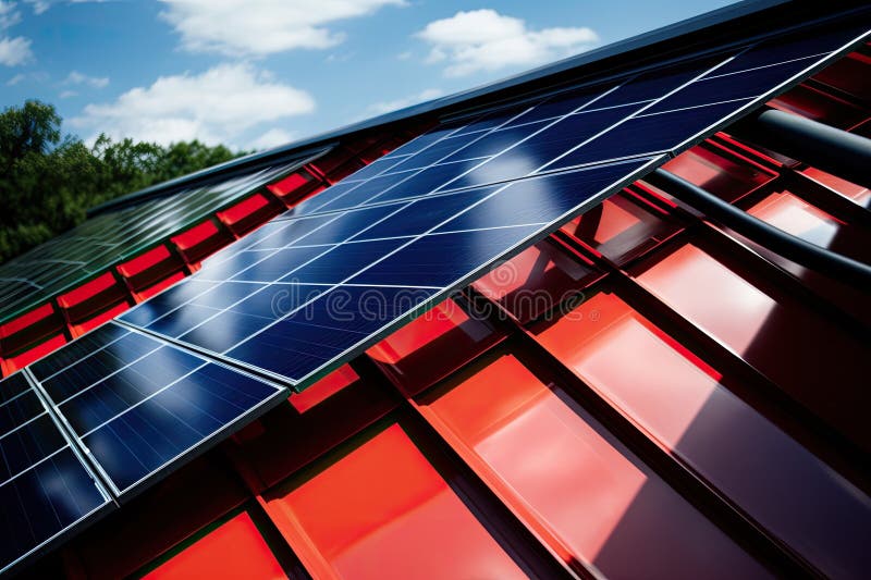 Solar Panel Covering a Roof Stock Photo - Image of power, panel: 311177436