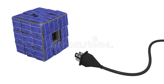 Solar Panel Cube Connection Stock Illustration - Illustration of ...