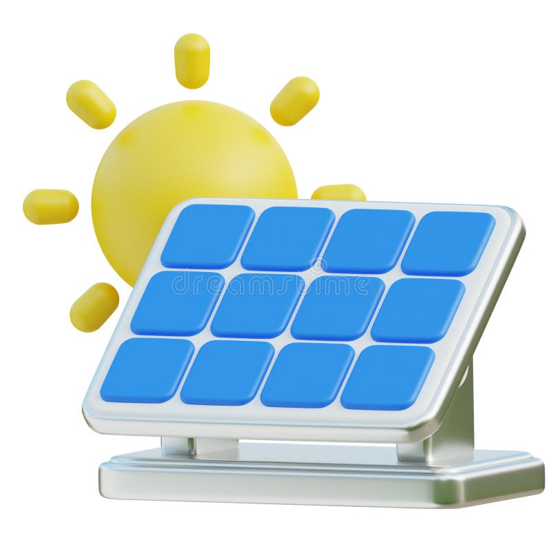 Solar panel 3D icon stock illustration. Illustration of concept - 311587817