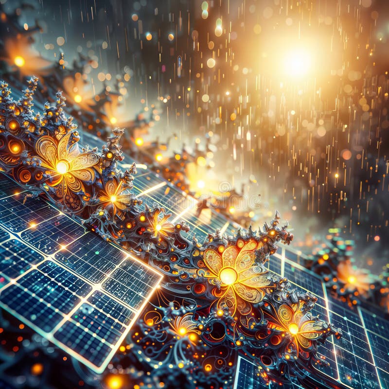 Solar Panel. 3D Illustration. Abstract Technology Background. Solar ...