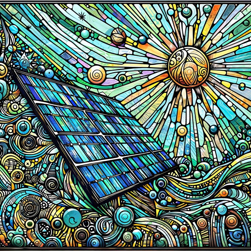 Solar Symphony: Harnessing Energy from the Sun Amidst Abstract Patterns ...
