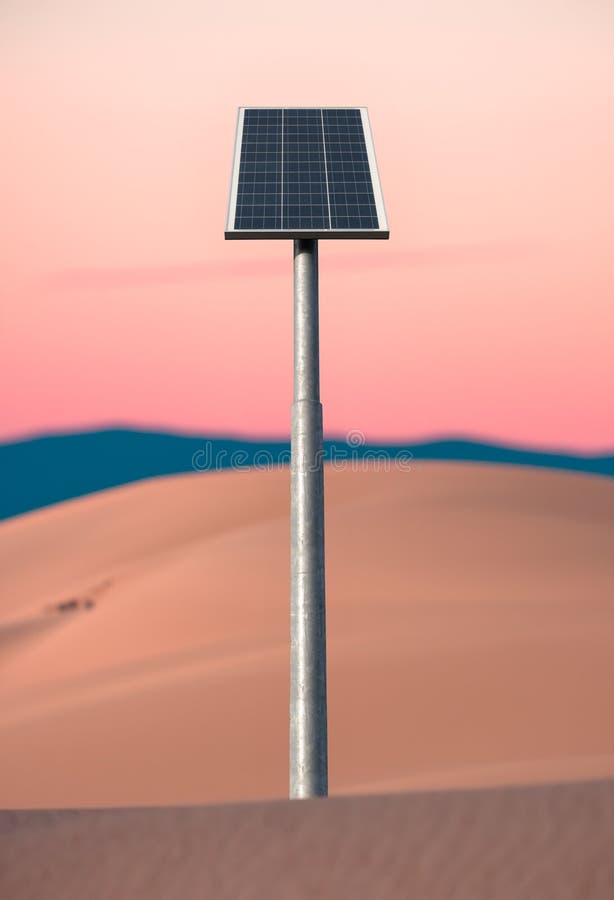 Solar Panel in a Desert stock image. Image of cell, energy - 282556675