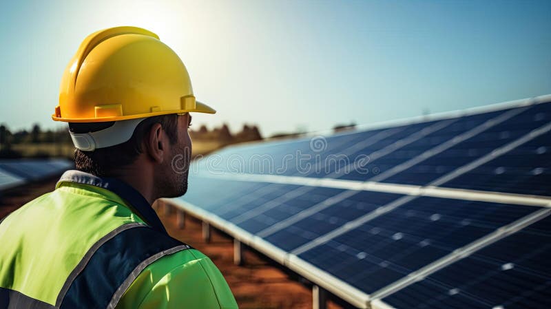Solar Panel Design and Installation Engineer Stock Illustration ...