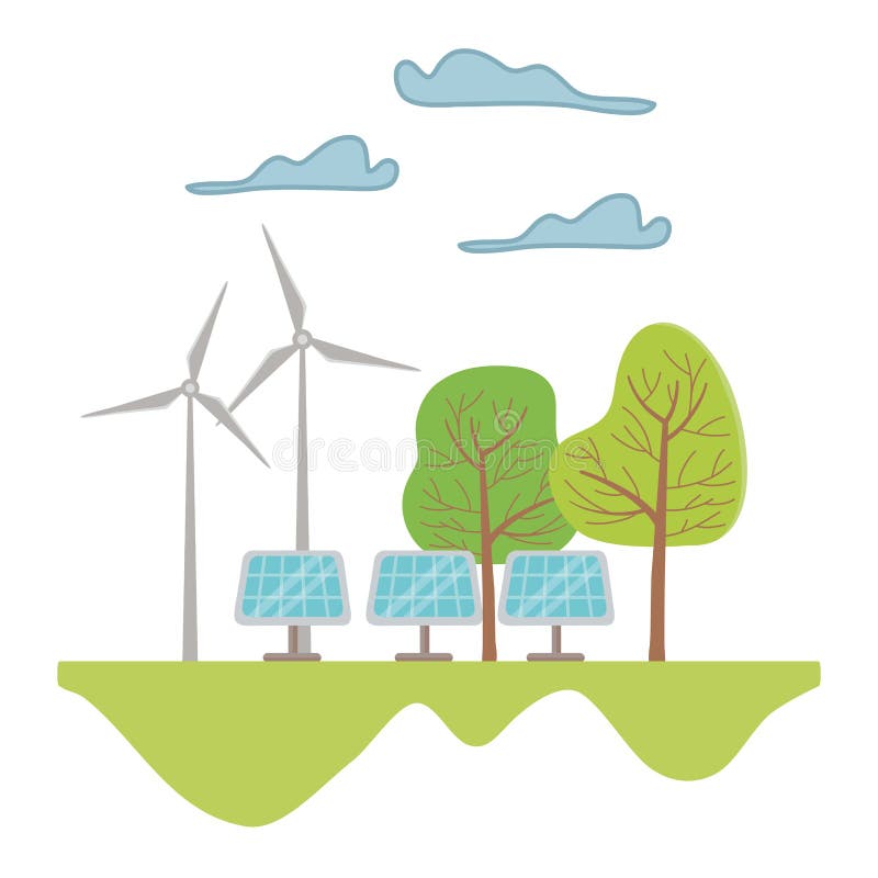 Isolated Eco Solar Panel Design Stock Vector - Illustration of solution ...