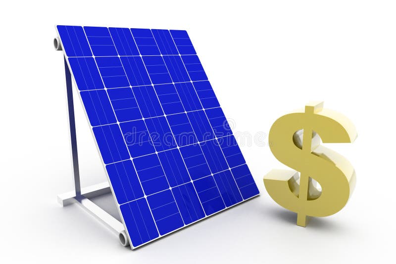 Solar Panel with Dollar Sign Stock Illustration - Illustration of ...