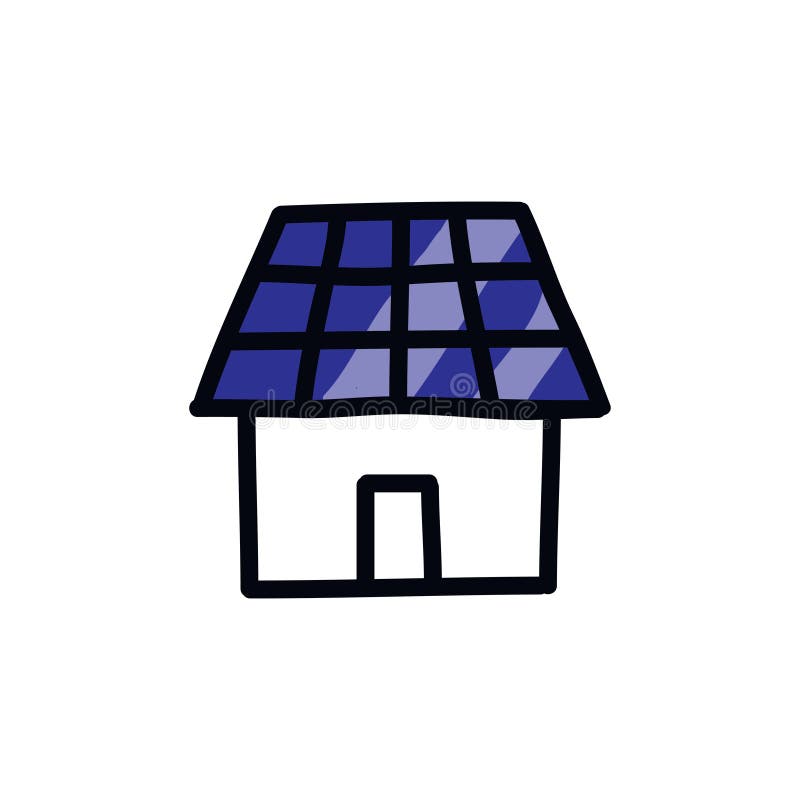 Solar Panel Doodle Icon, Vector Illustration Stock Illustration ...