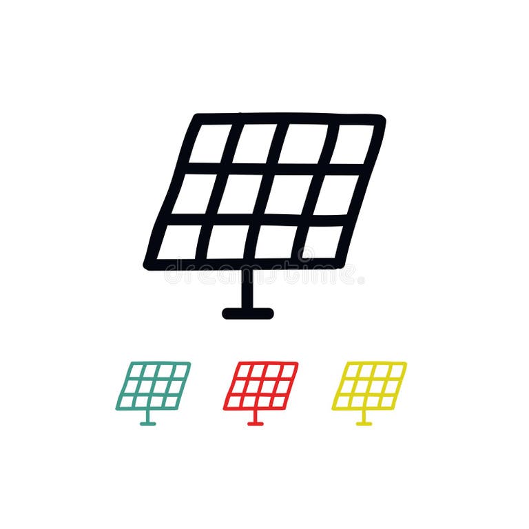 Solar Panel Doodle Icon, Vector Illustration Stock Illustration ...