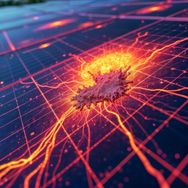 Dusty Solar Panel Creating Hotspot for Reduced Efficiency, Generative ...