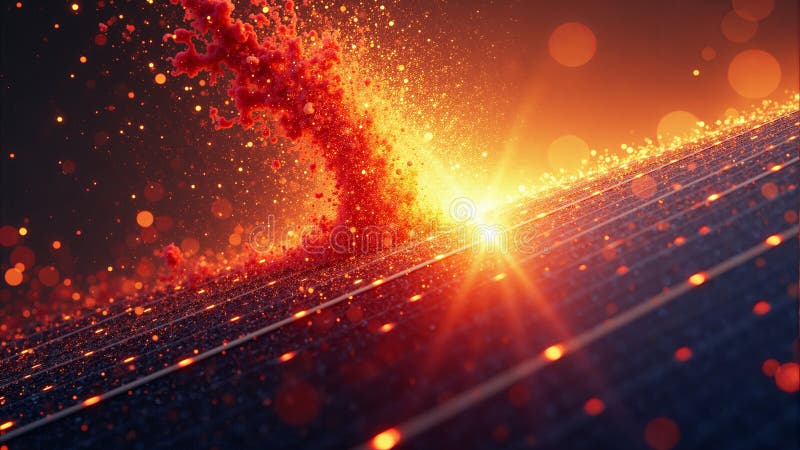 Solar Panel with Dynamic Energy Flow Stock Illustration - Illustration ...