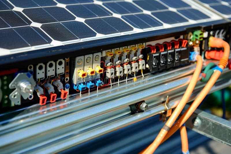 Solar Panel with Electrical Connectors Stock Illustration ...