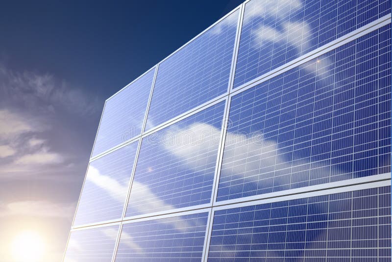 Solar Panel for Electricity As Green Technology. Stock Photo - Image of ...