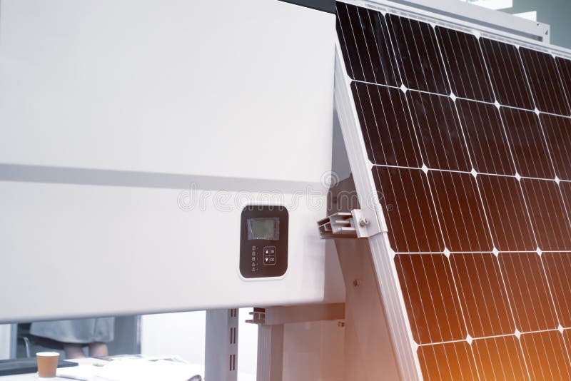 Solar Panel with Electricity Control Unit Stock Photo - Image of ...