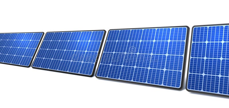 Solar Panel Electricity Generation, Vector Illustration on the White ...