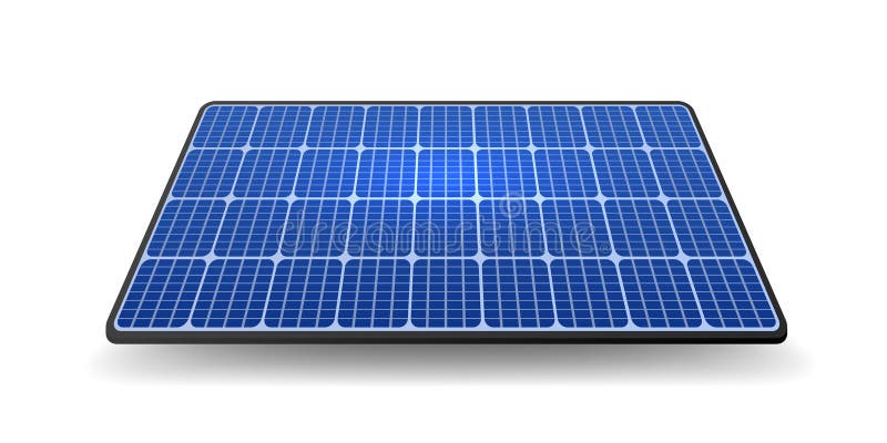 Solar Panel Electricity Generation, Vector Illustration on the White ...