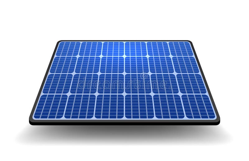 Solar Panel Electricity Generation, Vector Illustration on the White ...