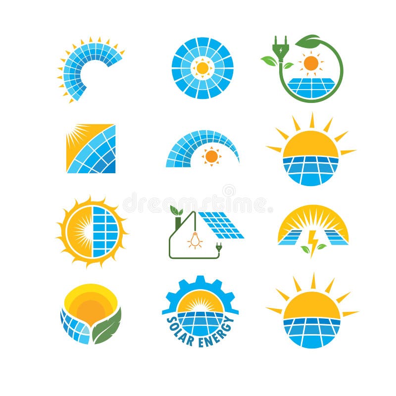 Solar Panel Logo Vector Icon of Natural Energy Stock Vector ...