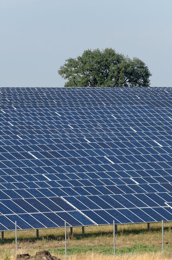 Solar Panel in an Empty Field Stock Image - Image of clouds, efficient ...