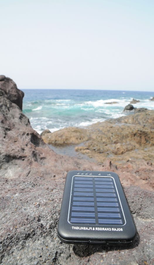 Solar Panel - Energy on the Beach Stock Photo - Image of beach, nature ...