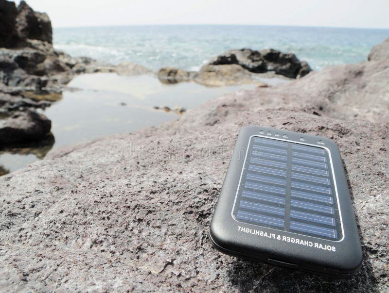 Solar Panel - Energy on the Beach Stock Photo - Image of solar, outdoor ...