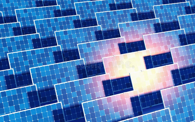 Solar Panel, Solar Energy, 3d Rendering Stock Illustration ...