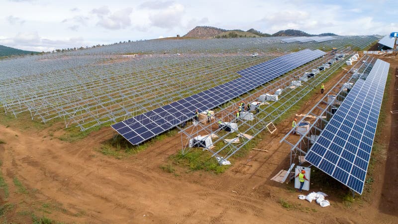 Solar Panel Energy Electricity Construction Installation Built Stock ...