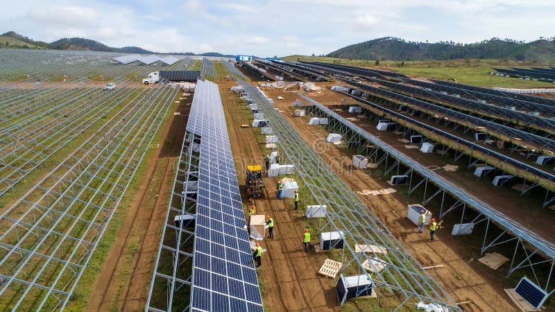 Solar Panel Energy Electricity Construction Installation Built Stock ...