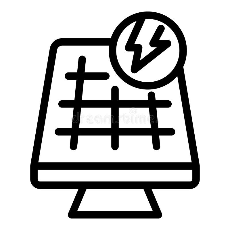 Solar Panel Energy Icon Outline Vector. Building Charge Stock Vector ...