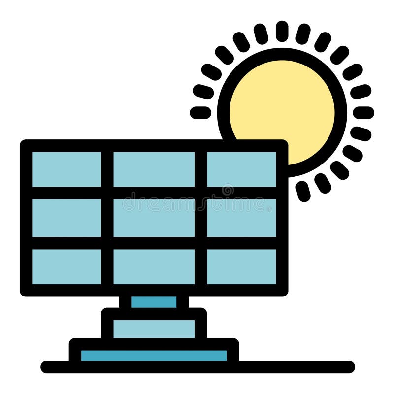 Solar Panel Energy Icon Vector Flat Stock Illustration - Illustration ...